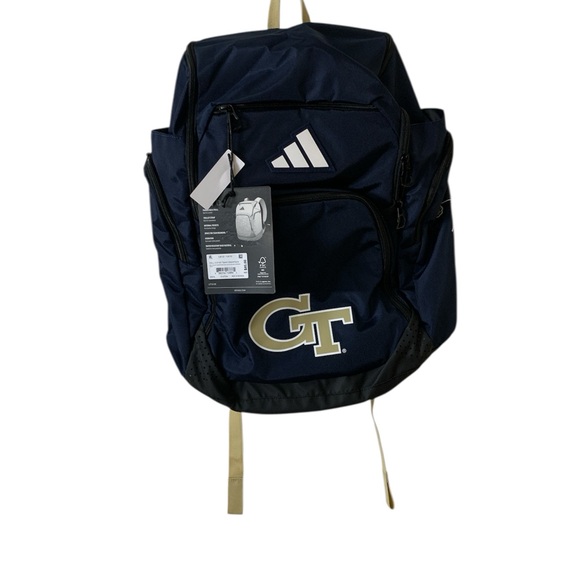 adidas | Bags | Adidas Dark Blue And Gold Backpack | Poshmark